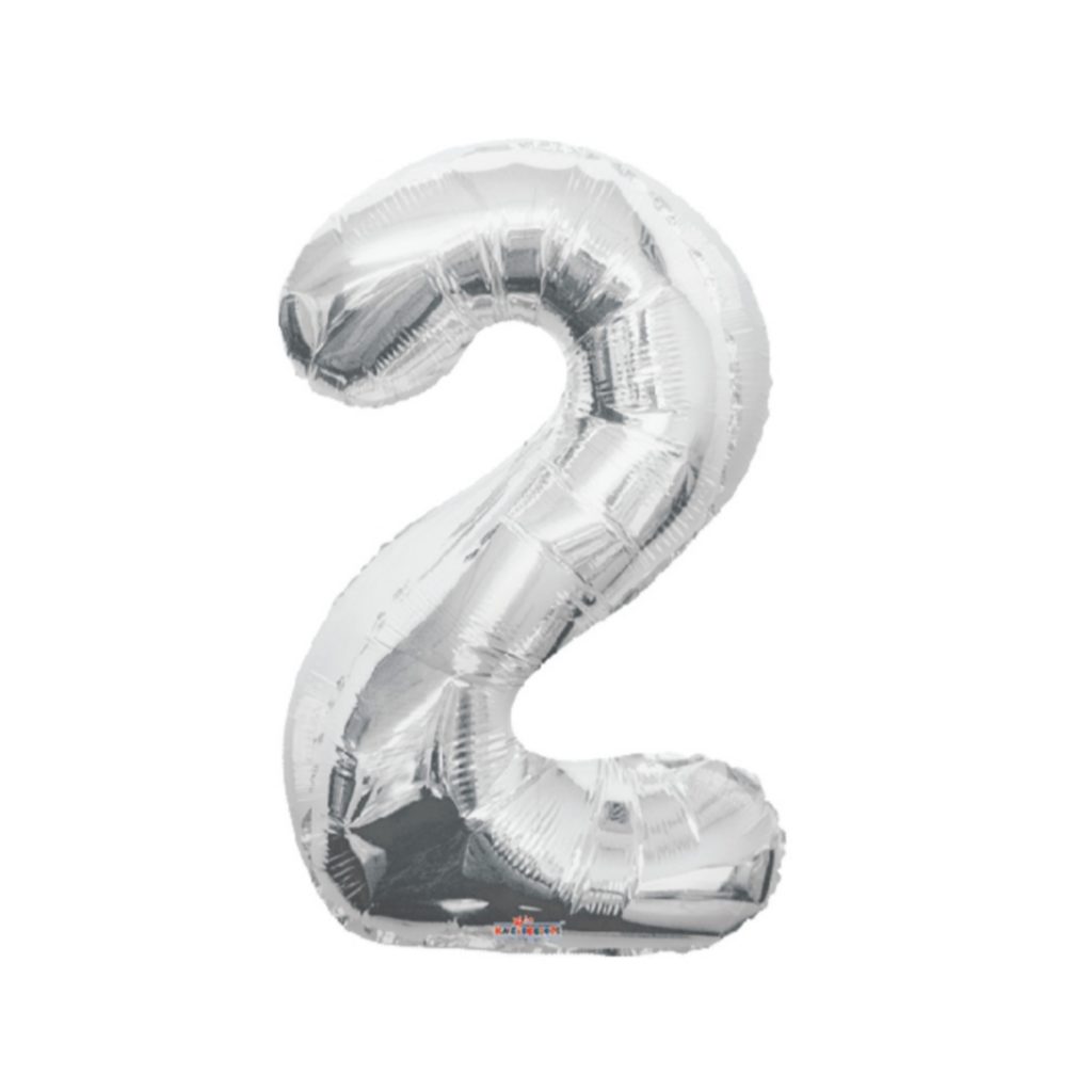 Número 2 Plateado 34″ – Punto Globo